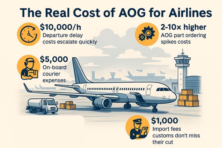 解密：当飞机AOG时，航空公司的真实成本 - 佰越航服